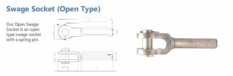 Galvanized Carbon Steel Open Type Swage Socket 1/2" Diameter