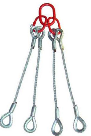 GB/T 16762 Four Leg Wire Rope Sling , 32mm Galvanized Cable Sling With ...