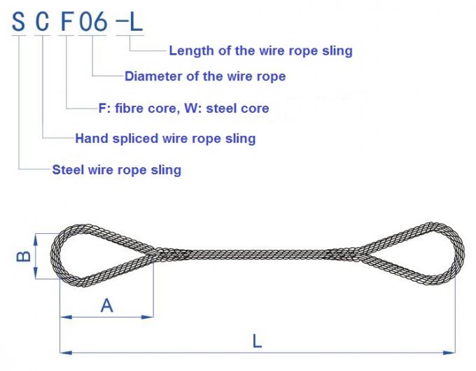 12mm Wire Rope Sling Assembly , Hand Spliced Wire Rope Sling