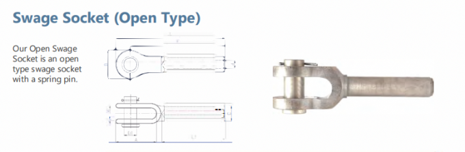ASME B30.9 Open Type Swage Socket For Wire Rope Sling