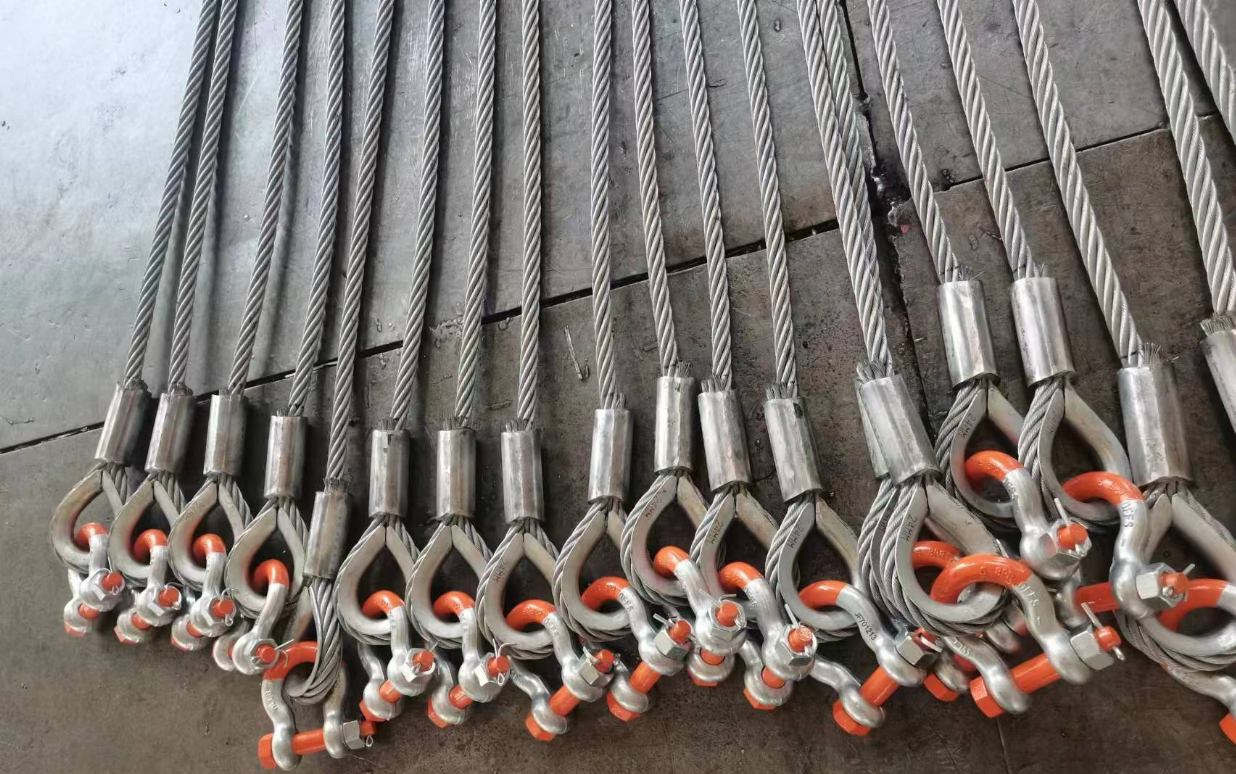 Pressed Flemish Eye Wire Rope Sling with Bow Shackle